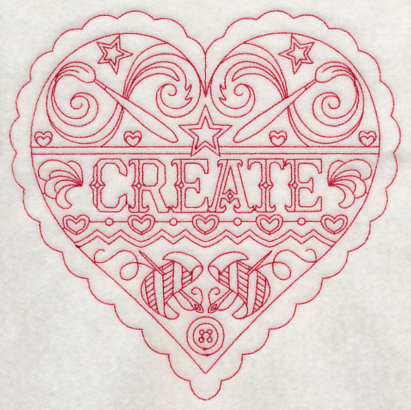 Create Heart (Redwork) – Embroidery Library