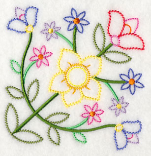 Bursting into Bloom Corner (Vintage) – Embroidery Library