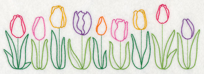 Colorful Tulip Border (Vintage) – Embroidery Library