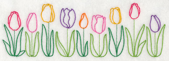 Colorful Tulip Border (Vintage) – Embroidery Library