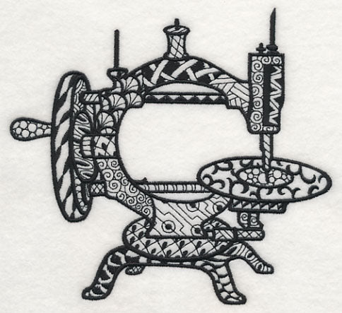 Vintage Sewing Machine 3 (Blackwork) – Embroidery Library