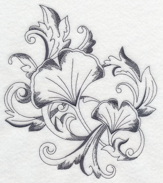 Baroque Ginkgo Flourish – Embroidery Library