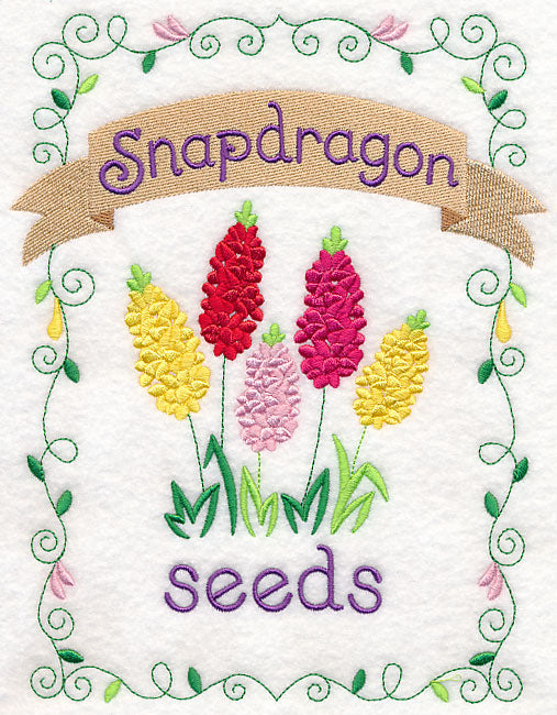 Country Charm Seed Packet - Snapdragons – Embroidery Library