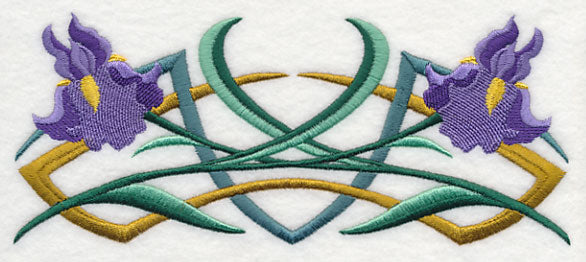 Art Deco Iris - Horizontal Border – Embroidery Library