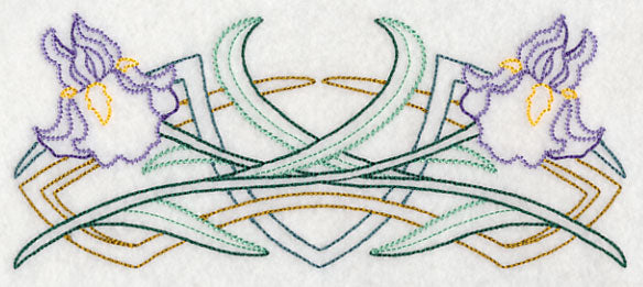Art Deco Iris - Horizontal Border (Vintage) – Embroidery Library