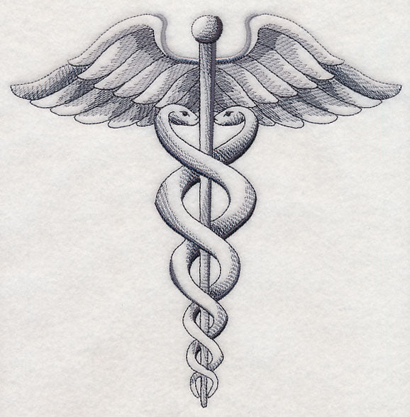 Caduceus Sketch – Embroidery Library
