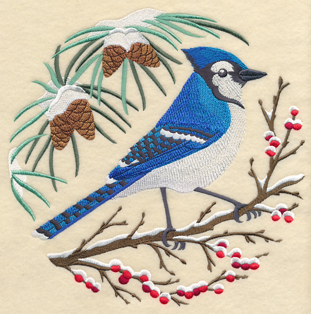 Blue Jay Scene – Embroidery Library