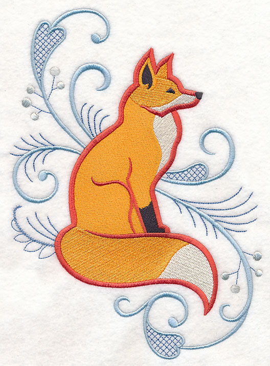 Elegant Fox Spray – Embroidery Library