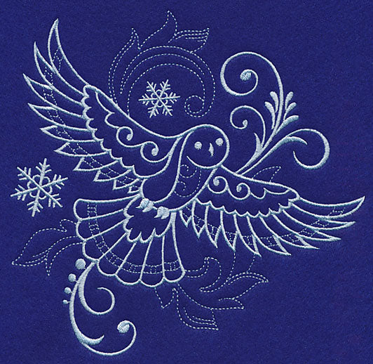 Snowy Owl Filigree – Embroidery Library