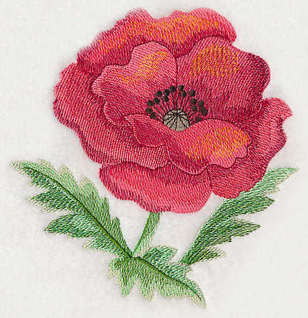 Poppy Bloom in Watercolor – Embroidery Library
