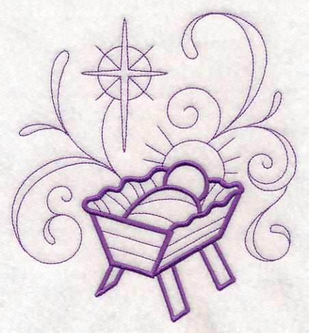 Doodle Jesus in Manger – Embroidery Library
