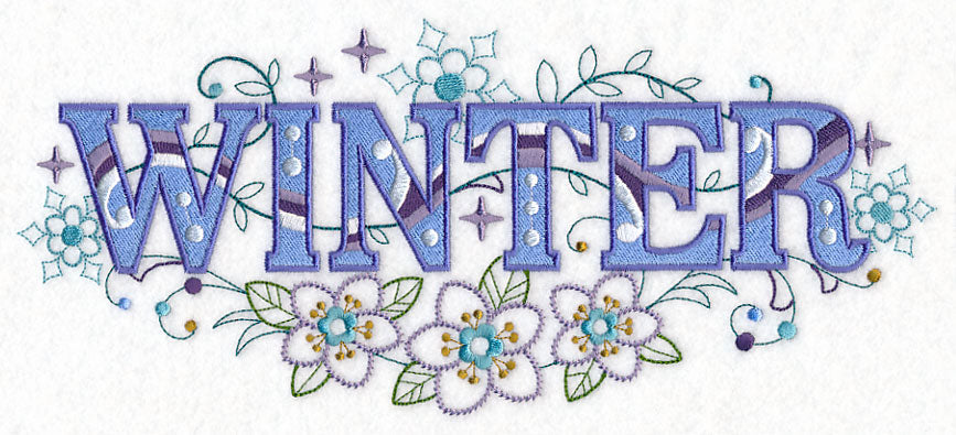Winter with Vintage Flower Fade – Embroidery Library
