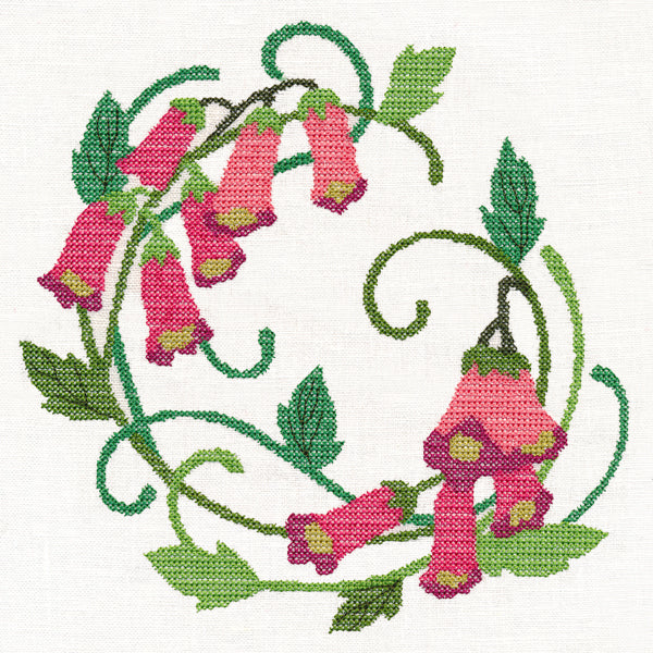 Foxglove Wreath (Cross Stitch) – Embroidery Library