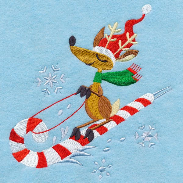 Sledding Reindeer – Embroidery Library