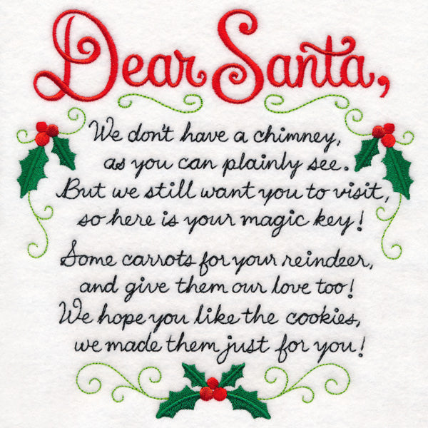 Santa's Magic Key Poem – Embroidery Library