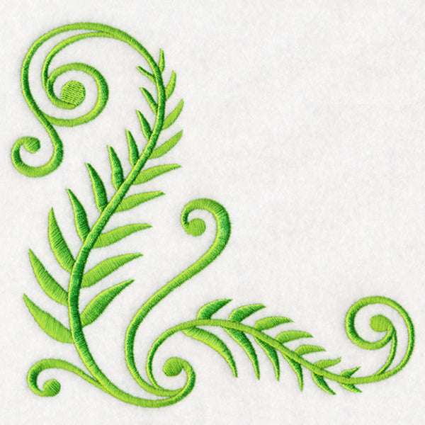 Elegant Fern Corner – Embroidery Library
