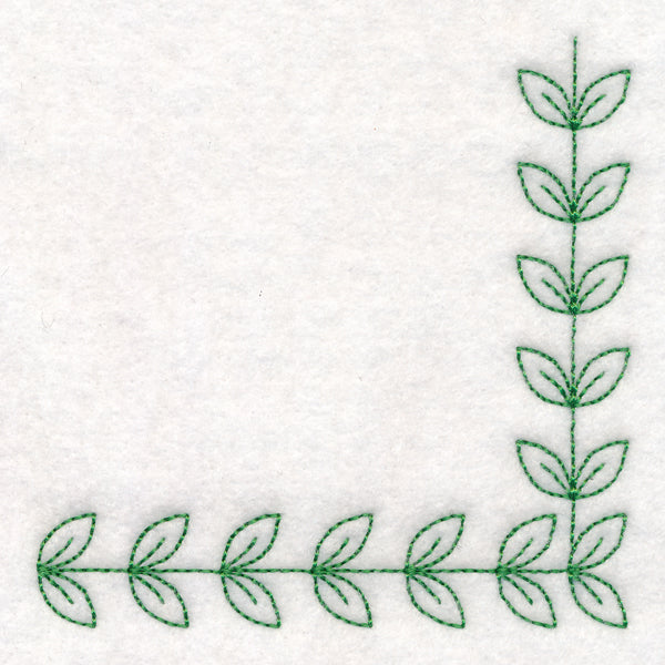 Serene Leaf Corner (Vintage) – Embroidery Library