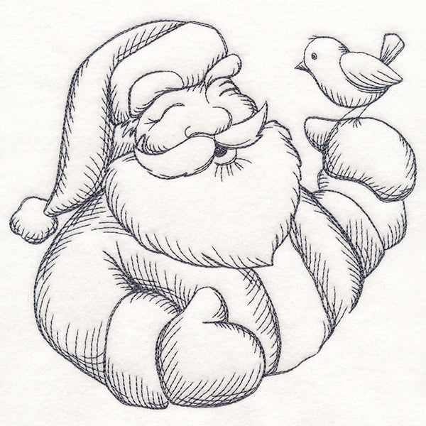 Jolly Santa Etching – Embroidery Library
