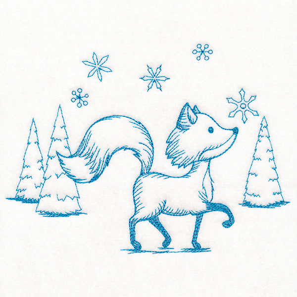 Wintertide Fox Etching – Embroidery Library