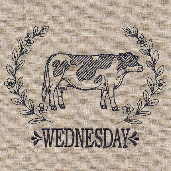 Farmhouse Cow on Wednesday – Embroidery Library