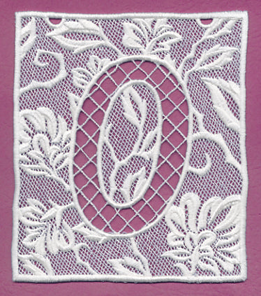 Bunting Number 0 (Lace) – Embroidery Library