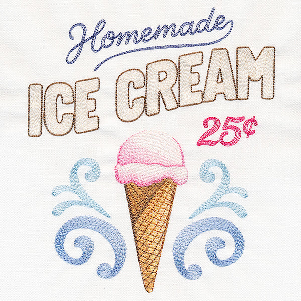 Homemade Ice Cream Market Sign – Embroidery Library