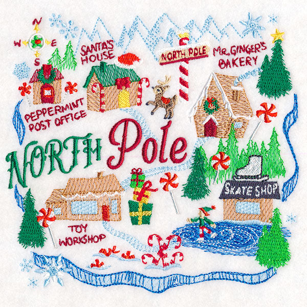 North Pole Village Map – Embroidery Library