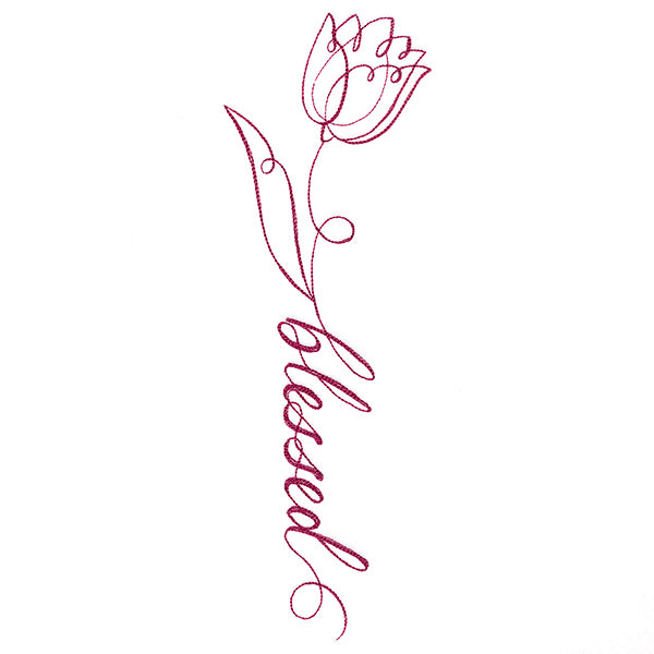 Blessed Calligraphy in Bloom - Tulip – Embroidery Library