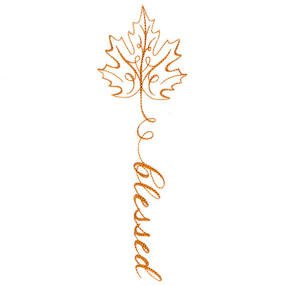 A Fall Leaves Calligraphy Design Pack – Embroidery Library