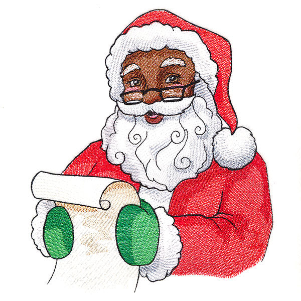 Checking His List Santa – Embroidery Library