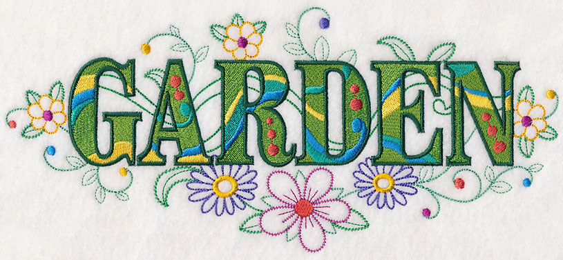 Garden with Vintage Flower Fade – Embroidery Library