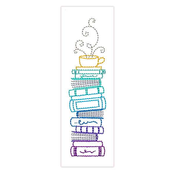 Reading Stack Bookmark (Cardstock) – Embroidery Library
