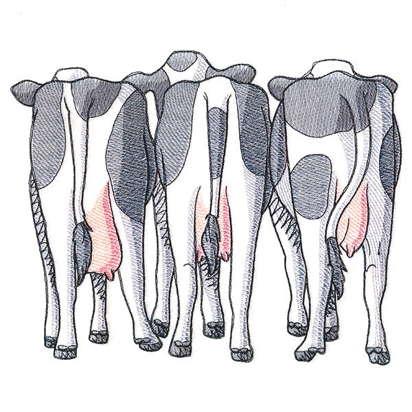 Cow Trio - Back – Embroidery Library