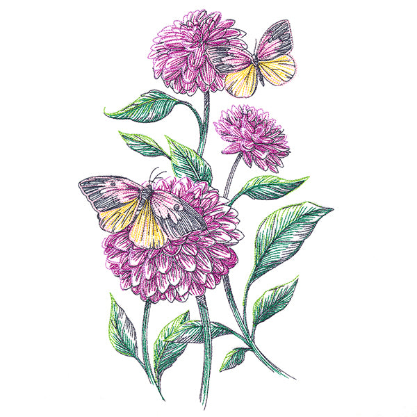 Garden Delights - Dahlias & Butterflies – Embroidery Library