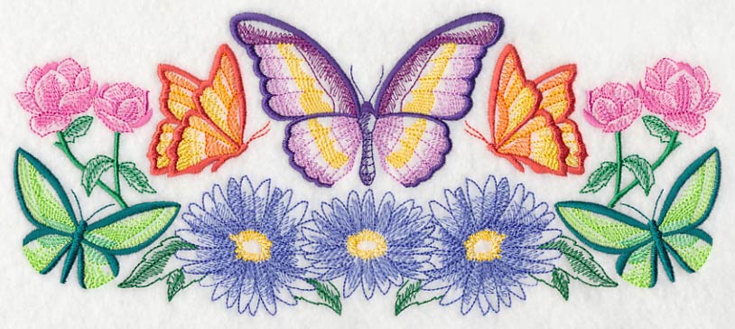 Flutterby Flowers – Embroidery Library