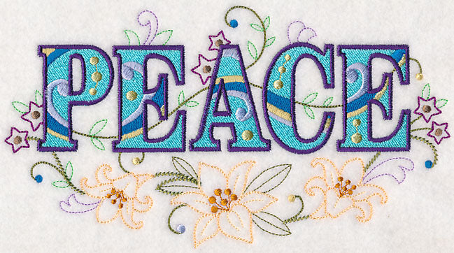 Peace with Vintage Flower Fade – Embroidery Library