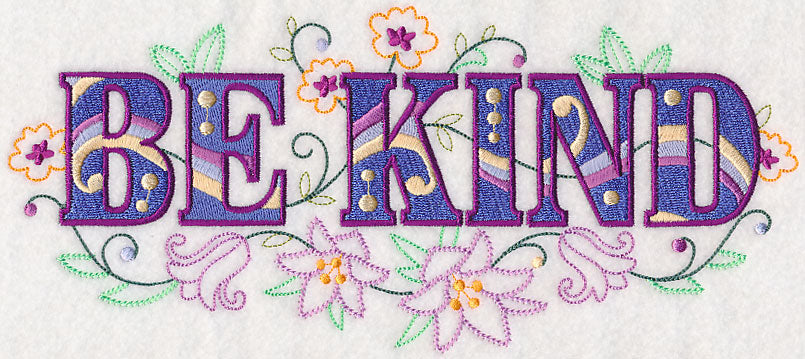 Be Kind with Vintage Flower Fade – Embroidery Library