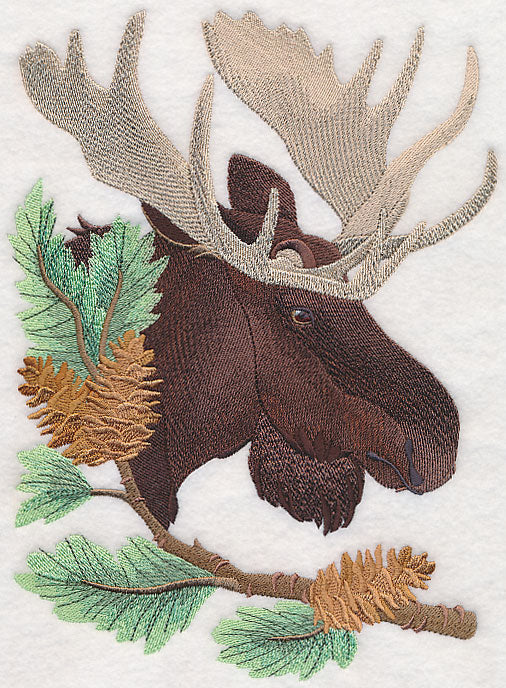 Moose in Pine – Embroidery Library