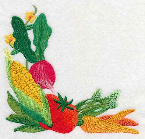Fresh Vegetables in Watercolor Corner – Embroidery Library