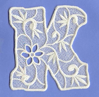 Floral Lace Letter K (Lace) – Embroidery Library