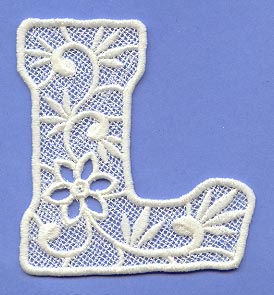 Floral Lace Letter L (Lace) – Embroidery Library