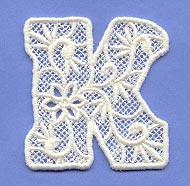 Floral Lace Letter K (Lace) – Embroidery Library