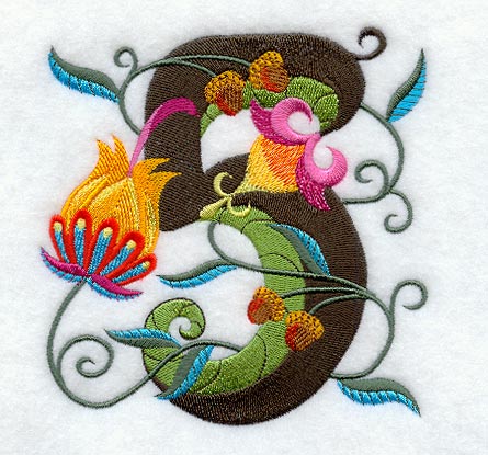 Jacobean Number 5 (5 Inch) – Embroidery Library