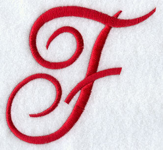 Monogram Script Letter F - 4 Inch – Embroidery Library