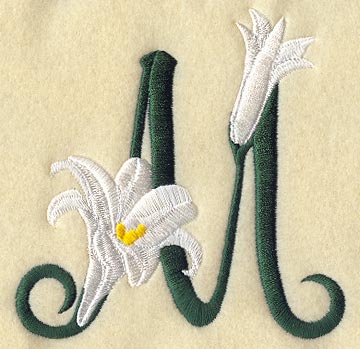 Easter Lily Letter M - 5 inch – Embroidery Library
