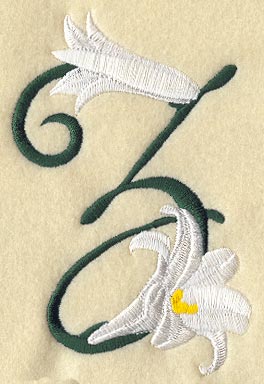 Easter Lily Letter Z - 5 inch – Embroidery Library