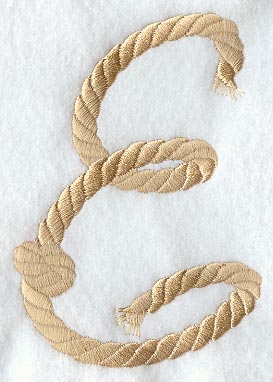 Rope Letter E - 5 inch – Embroidery Library