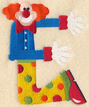 Clown Letter E - 5 inch – Embroidery Library