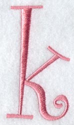 Curlz Lower Case k - 3 inch – Embroidery Library