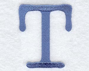 Courier Upper Case Letter T - 3 Inch – Embroidery Library